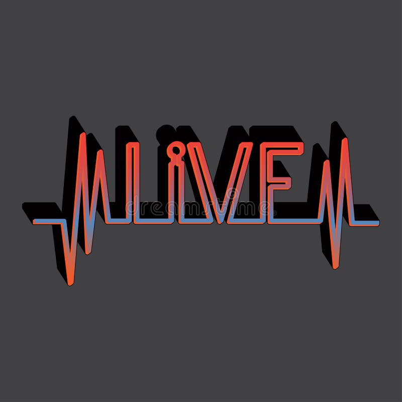 Word LIVE Composed of Different Fruits with Leaves Stock Illustration ...