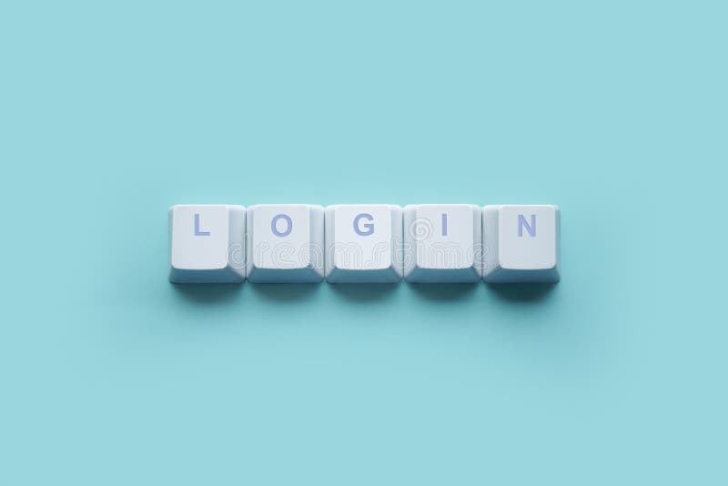 Word LOGIN Written on Computer Keyboard Keys Isolated on a Turquoise ... Word LOGIN Written on Computer Keyboard Keys Isolated on a Turquoise ...