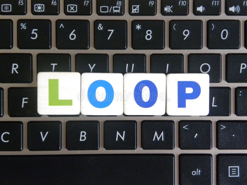 Word Loop on Keyboard Background Stock Photo - Image of blocks ...