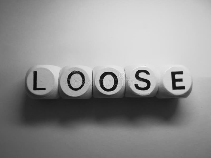 Word loose spelled on dice stock photo. Image of render - 122392060
