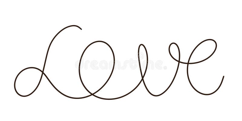 Elegant Cursive Representation of the Word Love Entwined in a Graceful ...