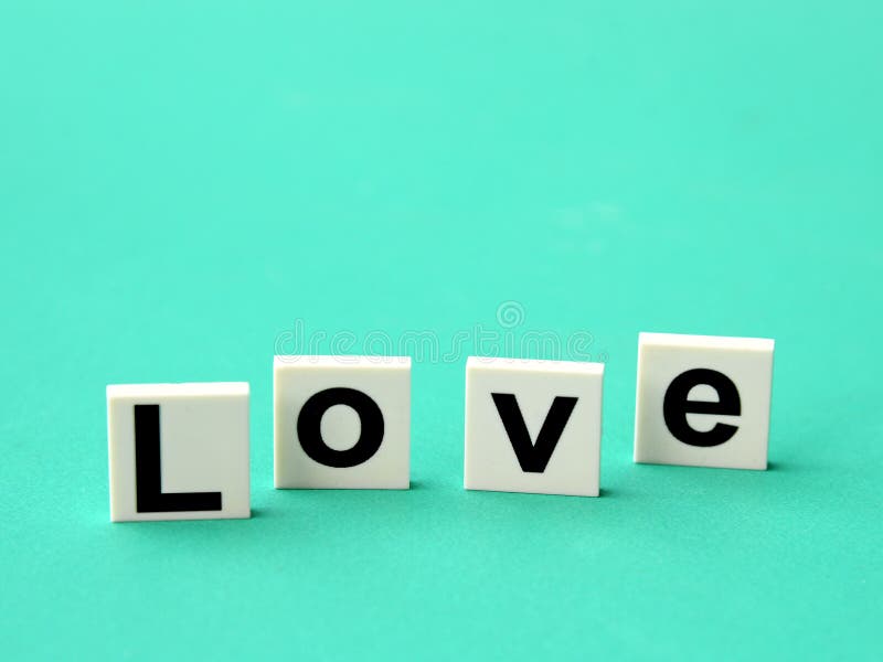 Word LOVE Written by Colored Pencil on Sheet of Paper Background Stock ...