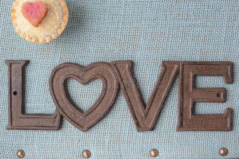 The Word Love on Blue Background Stock Image - Image of decorative ...
