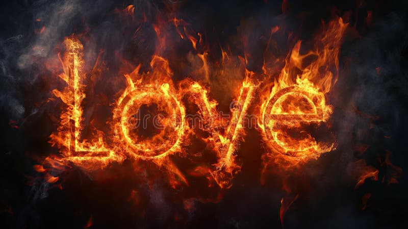 The Word Love on Fire stock image. Image of line, fire - 306019491