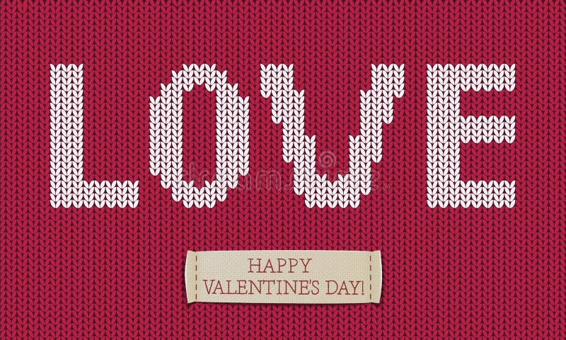 Word Love on Jersey Texture. Happy Valentine S Day! Stock Vector ...
