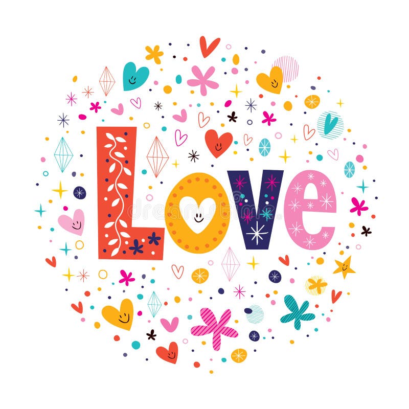 Word Creative Decorative Type Lettering Text Design Stock Vector ...