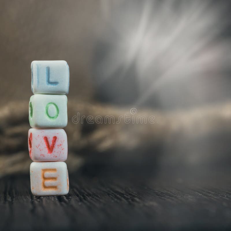 Word Love Written in Ceramic Blocks Stock Image - Image of celebrations ...