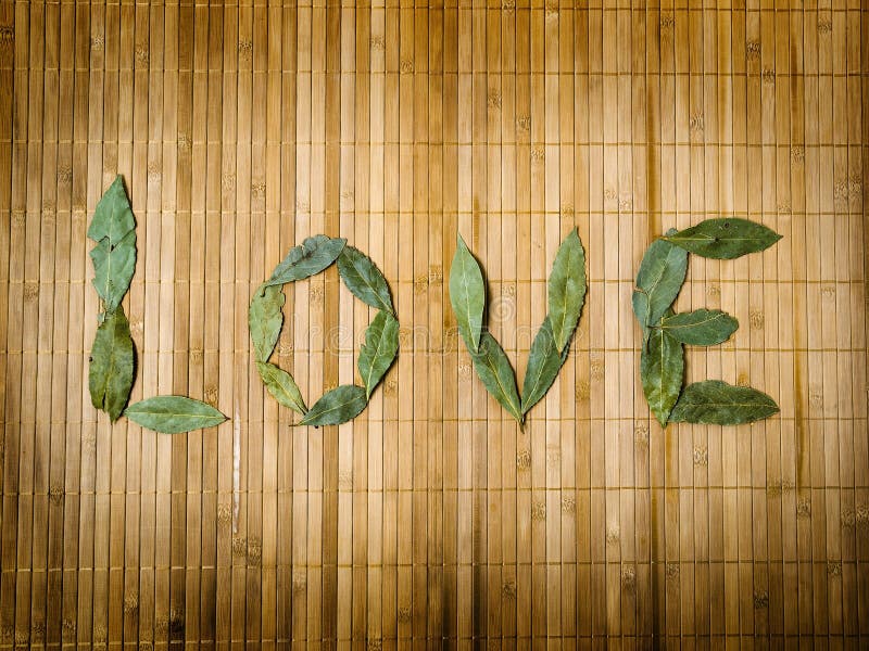 Word Love Written with Leaves Stock Photo - Image of brown, idea: 28932850