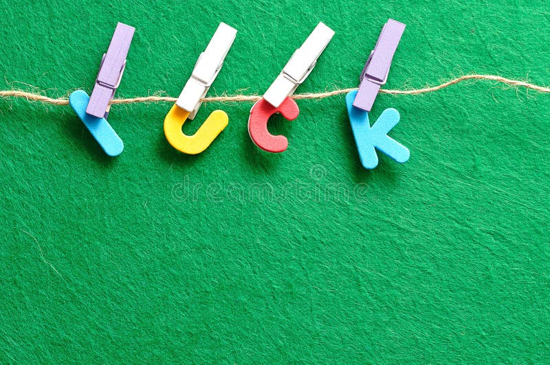 The Word Luck Hanging on a String for Saint Patricks Day Stock Image ...