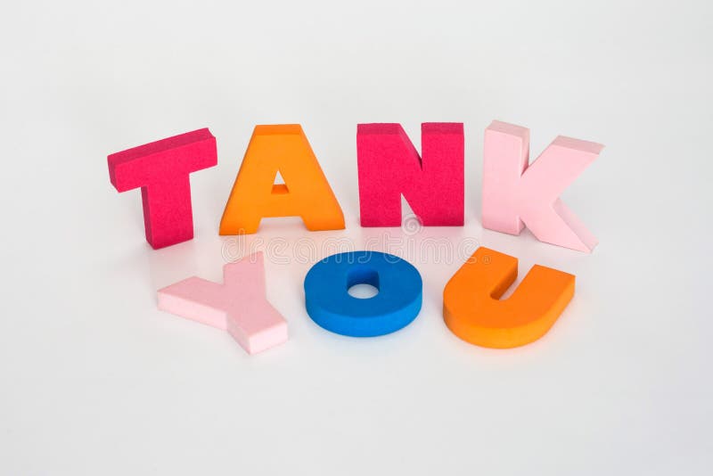 Word Made Up of Multicolored Letters. Tank You Stock Photo - Image of ...