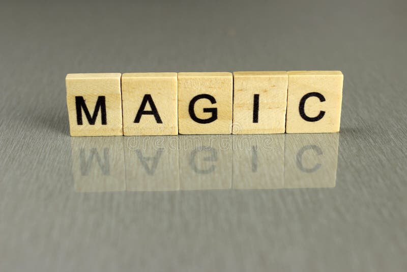 Word MAGIC From Plastic Magnetic Letters On Red Background Stock Image ...