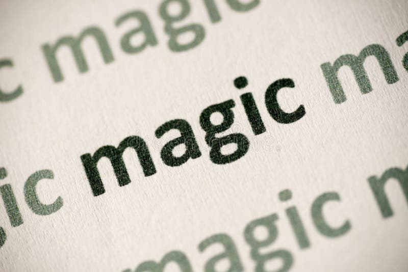 Word Magic Printed on Paper Macro Stock Photo - Image of dictionary ...