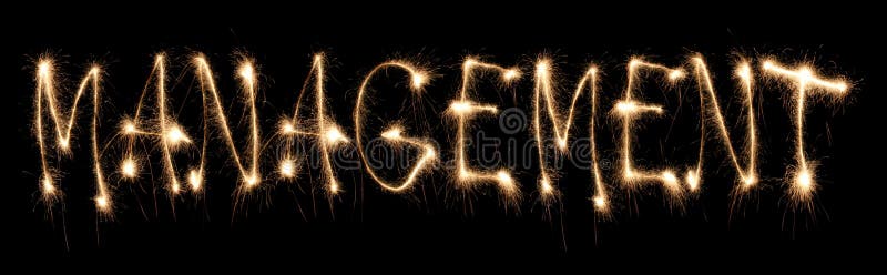 Word Management Written Sparkler Stock Image - Image of ornate ...