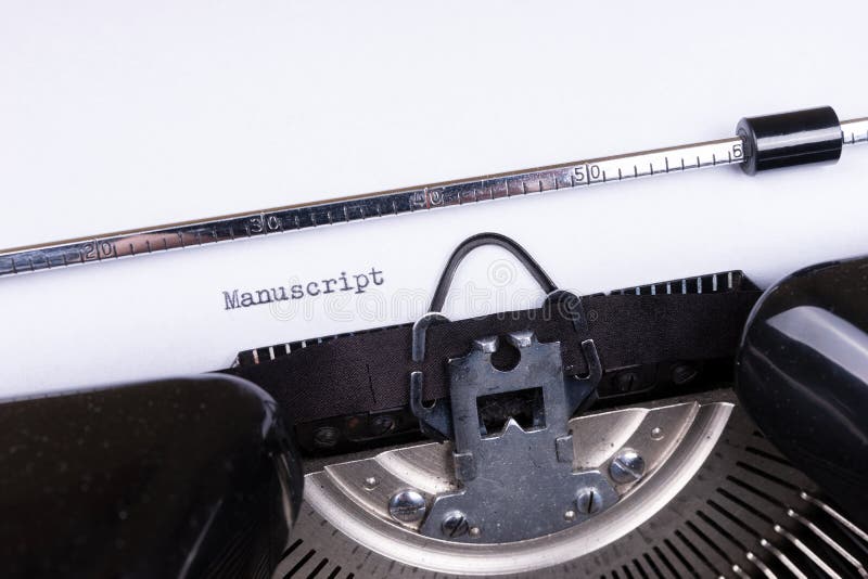 The Word Manuscript Typed on Retro Typewriter Stock Image - Image of ...