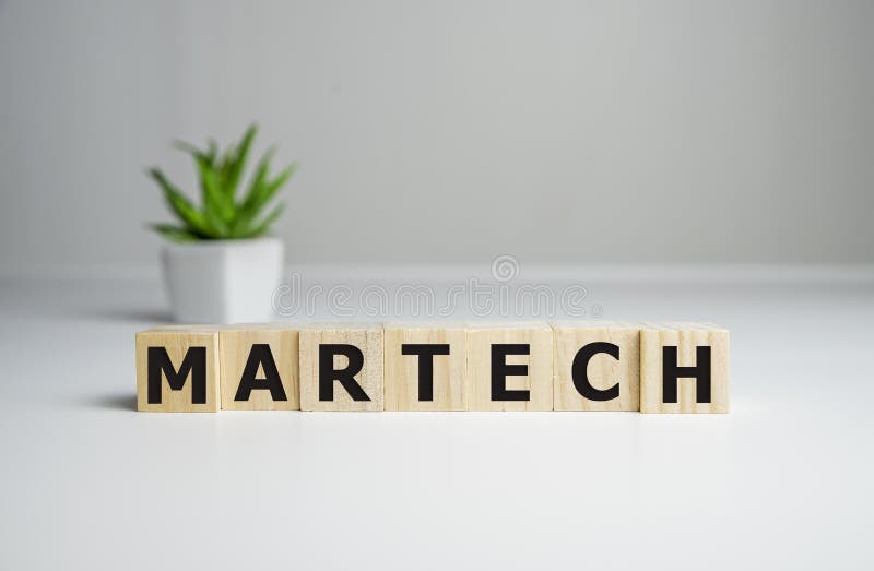 The Word MarTech on Wooden Cubes. Business Background Stock Photo ...