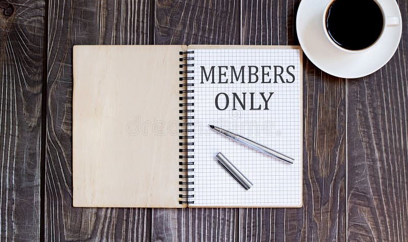 Word Members only with Marker on Blue Background. Business Success ...