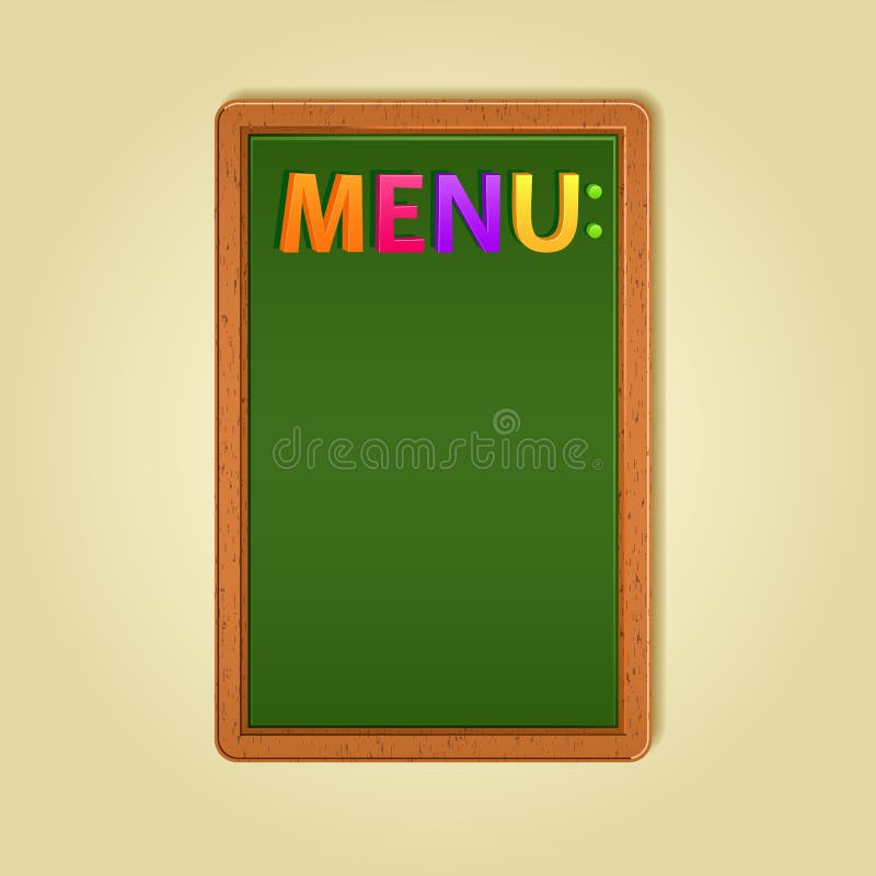 Word Menu on Green Blackboard Stock Vector - Illustration of marketing ...