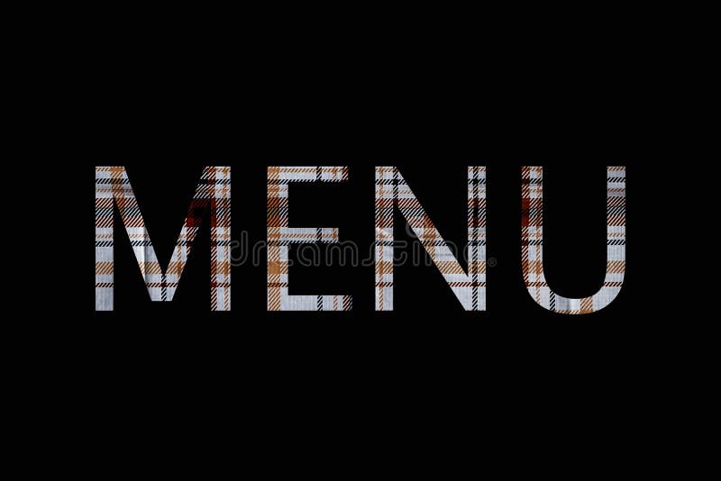 Set of Word Menu on White. Calligraphy Lettering Vector Illustration ...