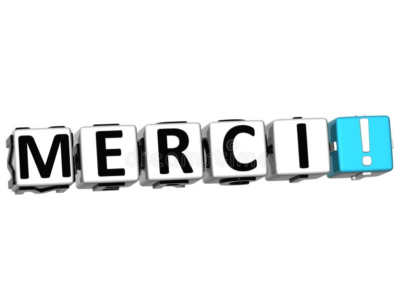 Word Merci in Lettering Style Stock Vector - Illustration of french ...