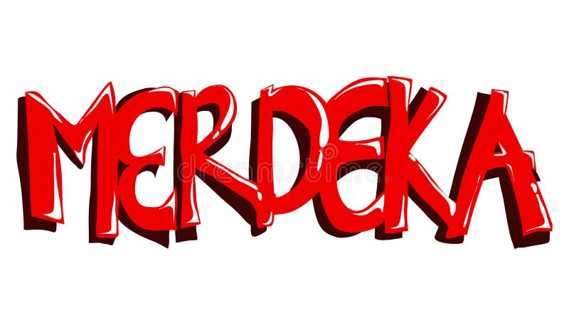 The Word "MERDEKA" Design. Stock Illustration - Illustration of design ...