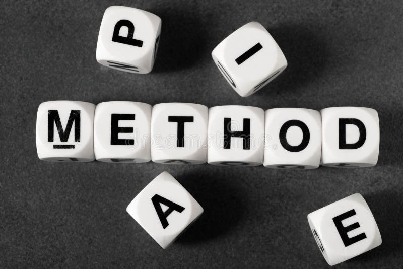 Word method on toy cubes stock photo. Image of cubes - 94613916