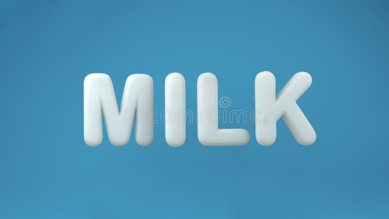 Word Milk, Letters Made of Milk on Blue Background Stock Illustration ...