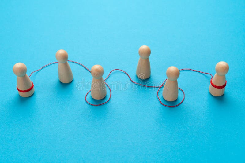 Word of Mouth. the Figures of People are Connected with a Thread Stock ...