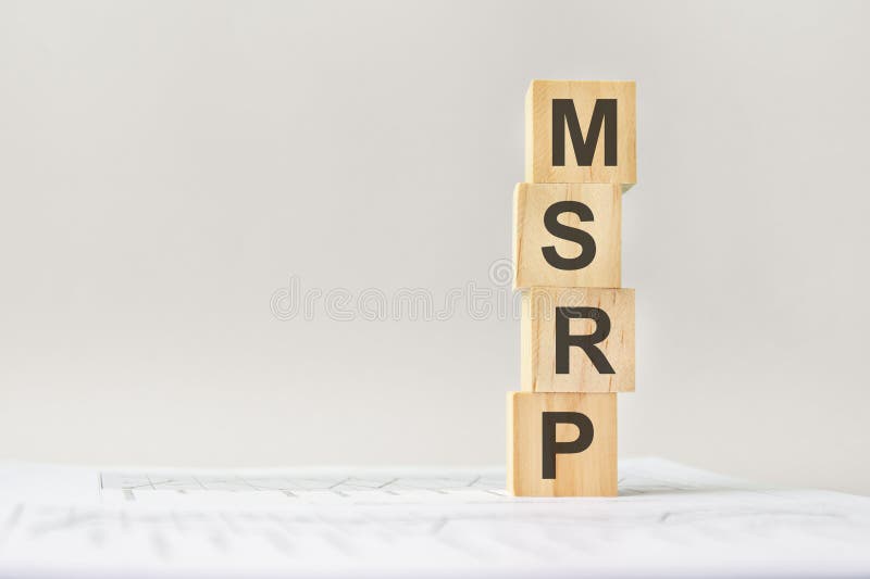 Word MSRP with Wood Building Blocks, Light Gray Background. Document ...