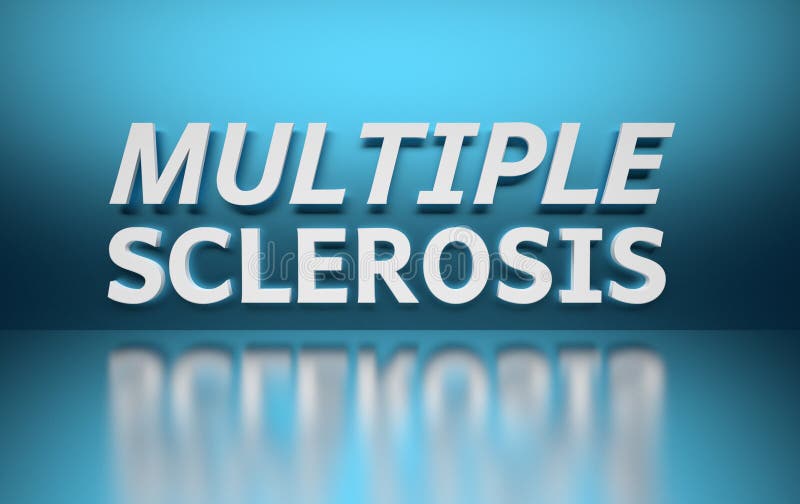Word Multiple Sclerosis on Blue Background Stock Illustration ...