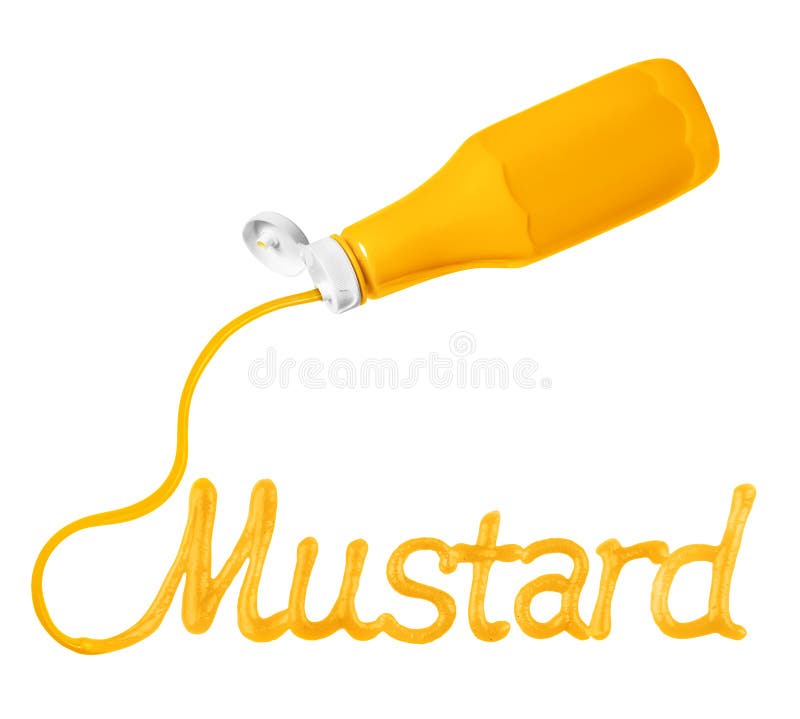 The Word Mustard Written Using Yellow Ketchup Stock Photo - Image of ...