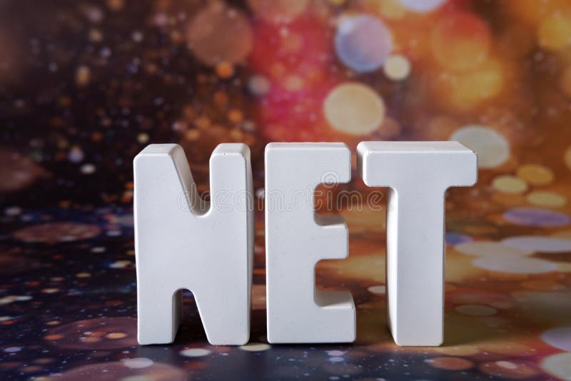 Word Net Made from White Concrete Letters on the Multi Color Background ...