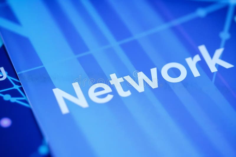 The Word Network Against a Modern Digital Background in Blue Tones ...