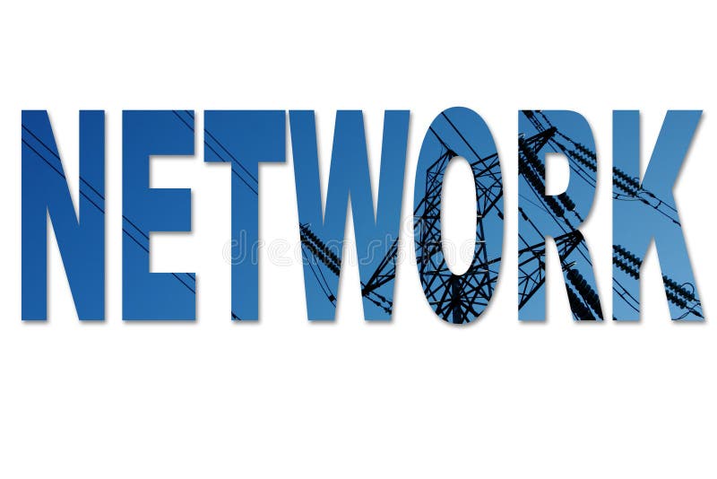The Word Network with an Image of an Electricity Pylon Inside the Text ...