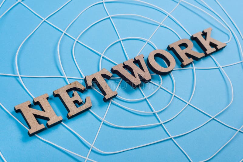 The Word Network with Wooden Letters in the Form of an Abstract Spider ...