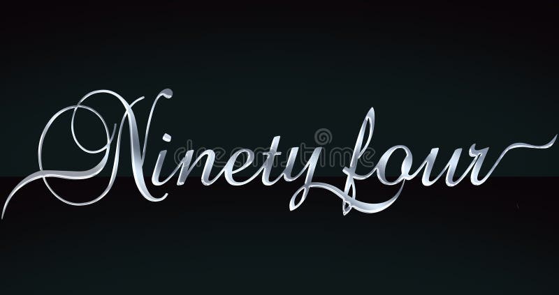94 in Silver Words stock image. Illustration of stylish - 378817217