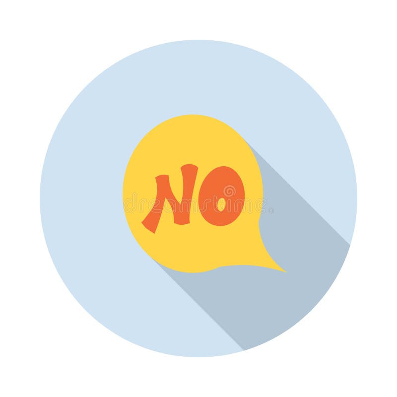 Word No in Bubble Speech Icon, Flat Style Stock Vector - Illustration ...