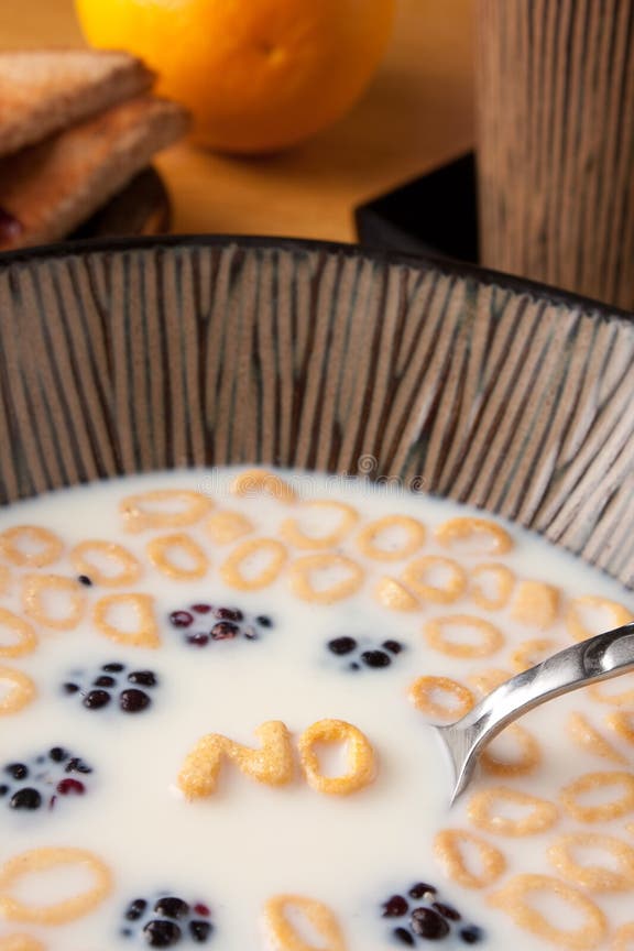 The Word NO in Cereal Letters Stock Image - Image of macro, meal: 18570385