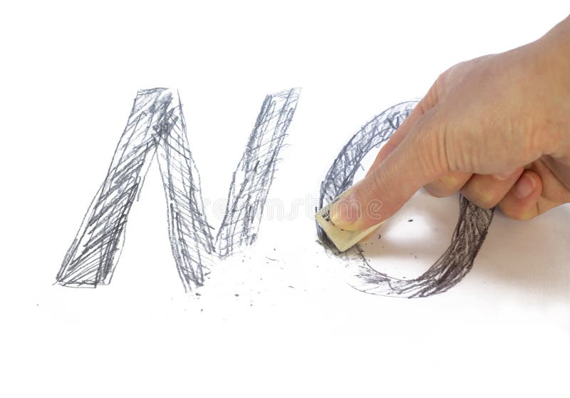 Word no erased stock photo. Image of drawing, white, rubber - 35761502