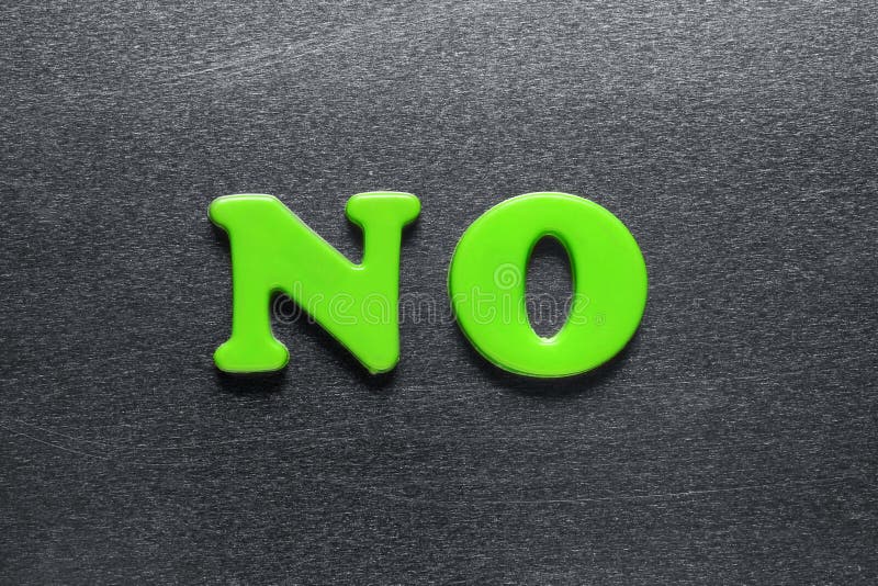 Word No Spelled Out Using Colored Fridge Magnets Stock Image - Image of ...
