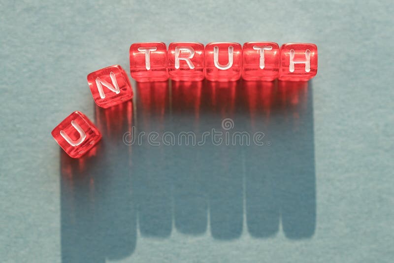 Word is Not True Assembled of Red Cubes on a Green Background Stock ...