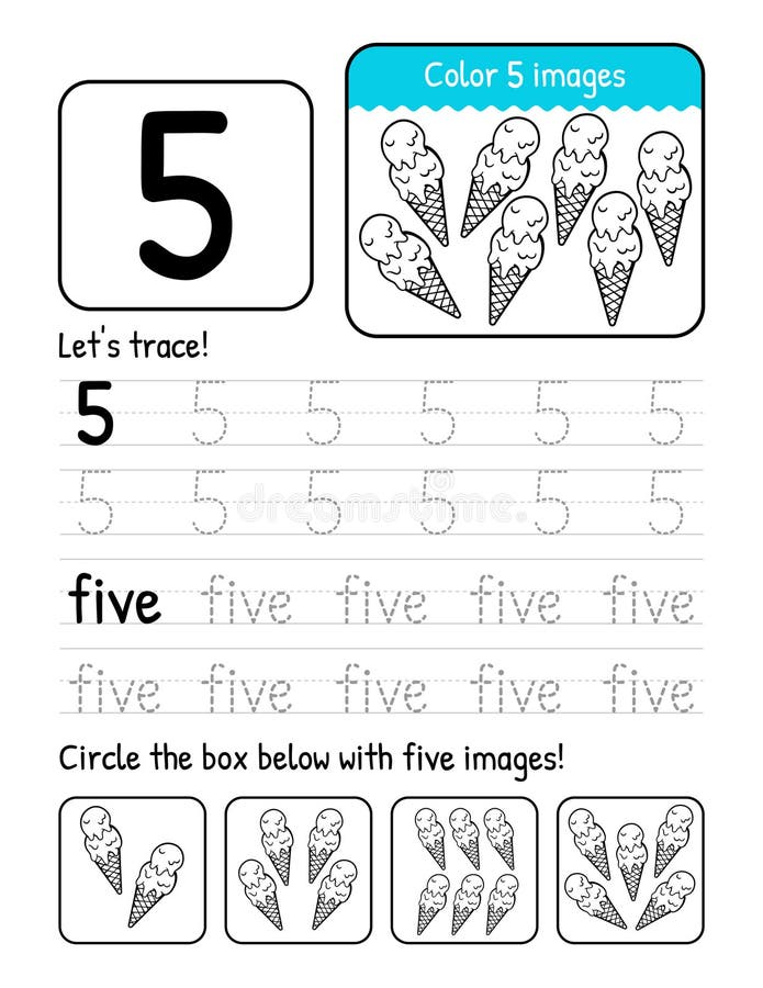 Number Tracing Coloring Page Stock Illustrations – 1,239 Number Tracing ...