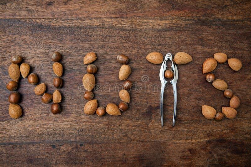 Word NUTS Spelled with Various Nuts Stock Photo - Image of fruit ...
