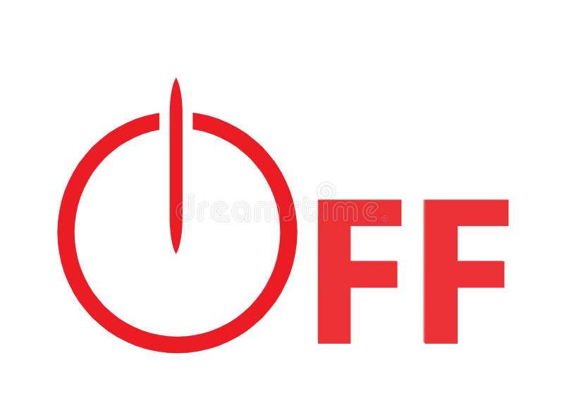 The Word Off with the Letter O Replaced by a Power Off Switch Button ...
