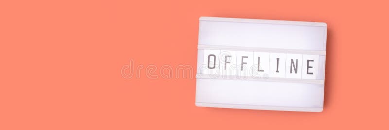 Word Offline. Banner with Lightbox. Stock Image - Image of technology ...