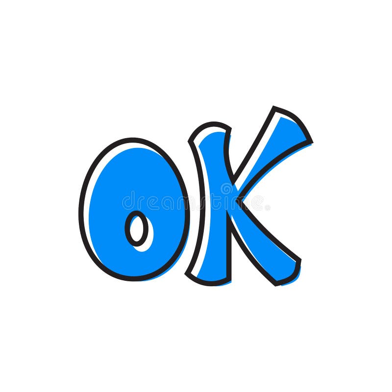 Word ok icon, flat style stock vector. Illustration of perfect - 82479341