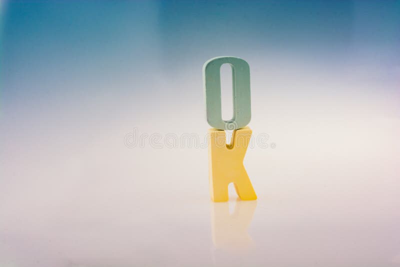 The Word OK Written with Letter Blocks Stock Photo - Image of okey ...