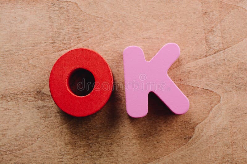 The Word OK Written with Letter Blocks Stock Photo - Image of agree ...