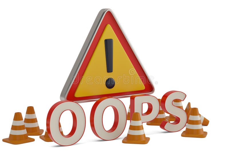 Word Oops Problem Concept Isolated White Background. 3D Illustration ...