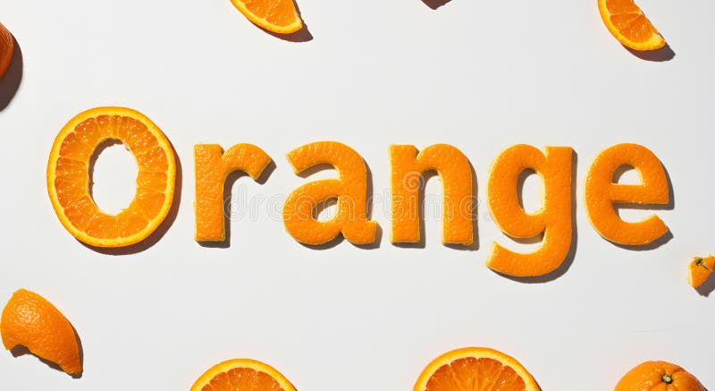 Orange Slices Spell "Orange" on White Background Stock Illustration ...