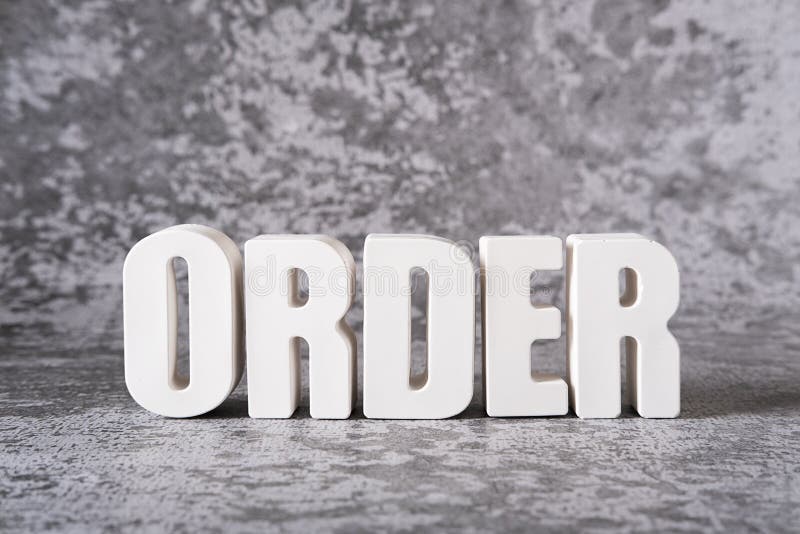 Word Order Made from White Concrete Letters on the Gray Background ...